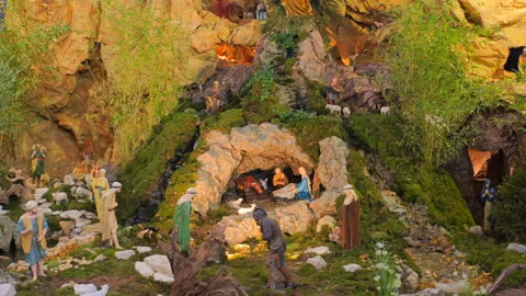 Typical Nativity Scene Figurines Install... | Stock Video | Pond5