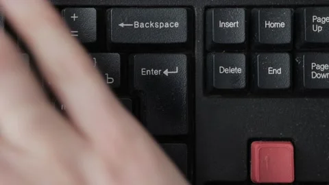 Typing on the computer keyboard and pres... | Stock Video | Pond5