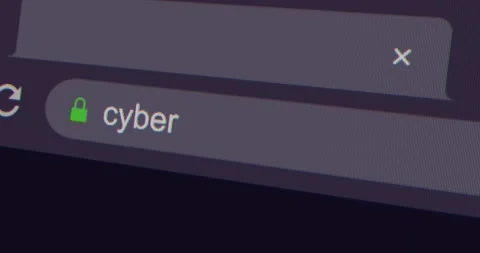 Typing cyber into address bar search scr... | Stock Video | Pond5
