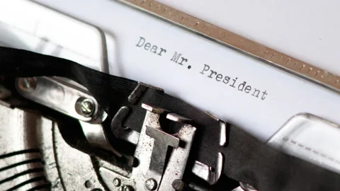 Typing Dear Mr President on an old typew... | Stock Video | Pond5