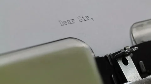 Typing Dear Sir - formal letter on Typew... | Stock Video | Pond5