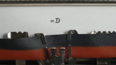 Typing happy laughing emoticon on typewr... | Stock Video | Pond5