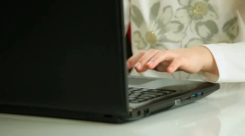Typing on laptop keyboard | Stock Video | Pond5