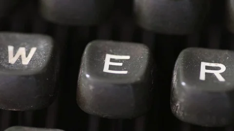 Typing the letter E key on old vintage t... | Stock Video | Pond5