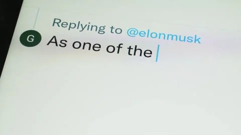 Typing a message to Elon Musk on Twitter... | Stock Video | Pond5