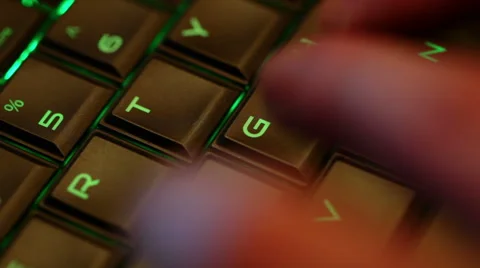 typing neon keyboard computer | Stock Video | Pond5