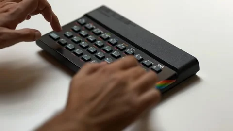 Typing on old 8 bit computer | Stock Video | Pond5