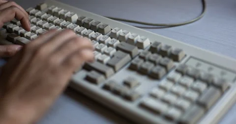 Typing Old Computer Stock Footage ~ Royalty Free Stock Videos | Pond5