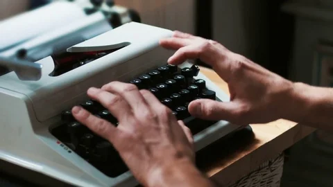 Typing on a vintage typewriter machine. ... | Stock Video | Pond5