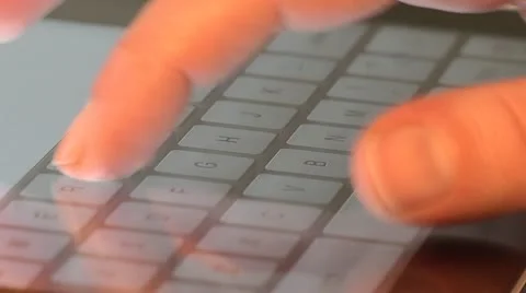 Typing on Virtual Touchscreen Keyboard. | Stock Video | Pond5