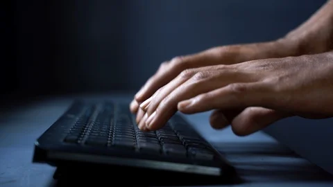 typing on wireless computer keyboard sid... | Stock Video | Pond5