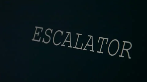 Typing word escalator | Stock Video | Pond5