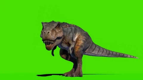 Tyrannosaurus rex Looking on Green Scree... | Stock Video | Pond5