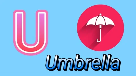 U for Umbrella - Alphabet learning for k... | Stock Video | Pond5