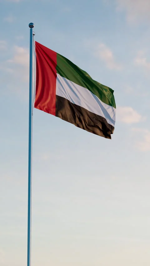 UAE Abu Dhabi Flag Vertical Cinematic Re... | Stock Video | Pond5