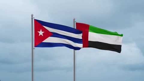 UAE and Cuba flag | Stock Video | Pond5