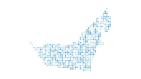 UAE dotted digital map. Map of UAE with ... | Stock Video | Pond5