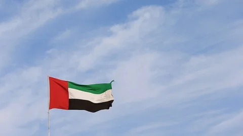 UAE flag waving in the sky, national sym... | Stock Video | Pond5