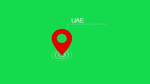 UAE location marker animation on transpa... | Stock Video | Pond5