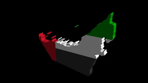 UAE map flag rotating animation | Stock Video | Pond5