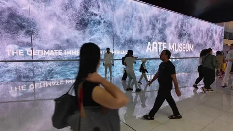 UAE's largest indoor LED screen at The D... | Stock Video | Pond5