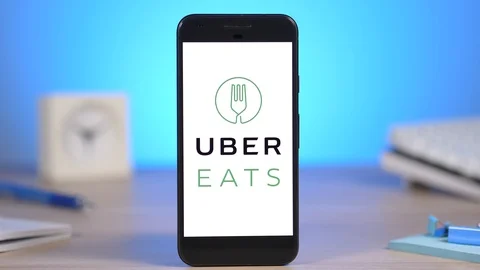 Uber Eats Food Delivery Service on Smart... | Stock Video | Pond5
