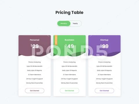 PSD Template: Ueb ui pricing comparison table #220783941