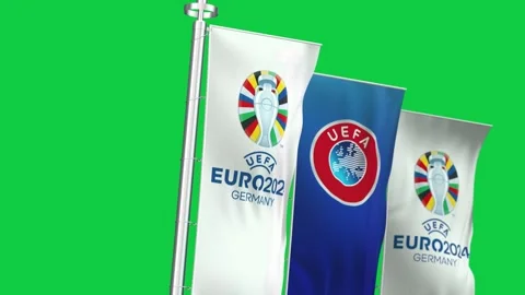 UEFA and UEFA Euro 2024 vertical banners... | Stock Video | Pond5
