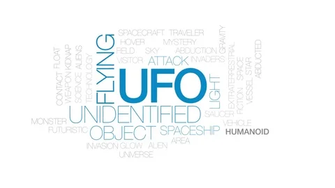 UFO animated word cloud, text design ani... | Stock Video | Pond5