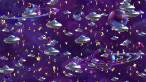 UFO Flying saucer space loop tile Fallin... | Stock Video | Pond5