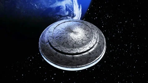 UFO in outer space. Realistic 4k animati... | Stock Video | Pond5