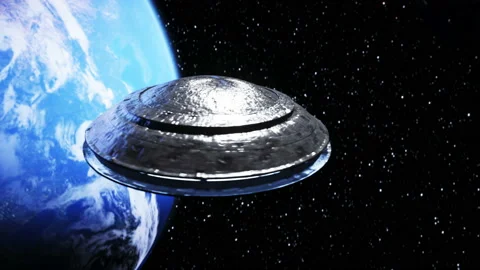 UFO in outer space. Realistic 4k animati... | Stock Video | Pond5