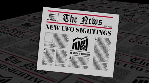 UFO sightings newspaper motion graphics ... | Stock Video | Pond5