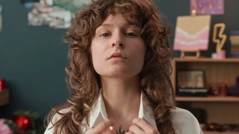 UGC of Gen Z Girl Posing for Camera Gett... | Stock Video | Pond5