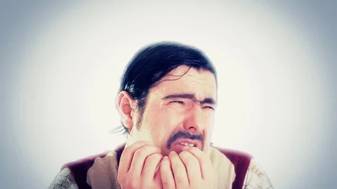Ugly nerd ps crying screaming | Stock Video | Pond5