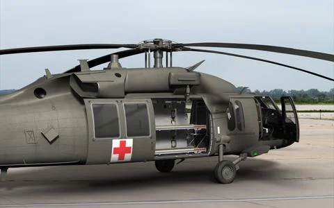 3D Model: UH-60L Blackhawk MEDEVAC with nice interior #91529391