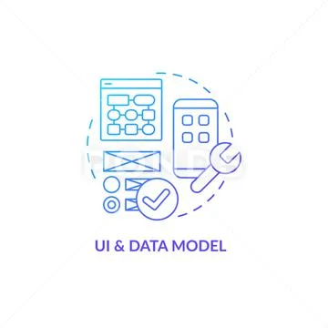 UI and data model blue gradient concept icon: Royalty Free #169183750