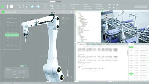 UI Autonomous RObot Arm Concept | Stock Video | Pond5