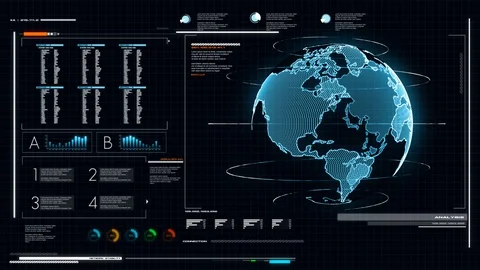 UI User Interface Dark blue background w... | Stock Video | Pond5