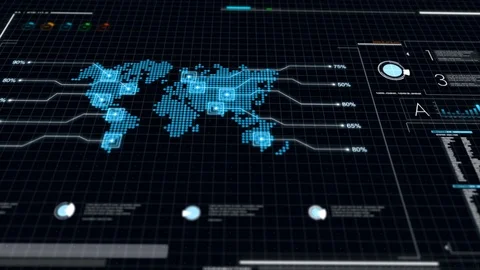 UI User Interface Dark blue background w... | Stock Video | Pond5