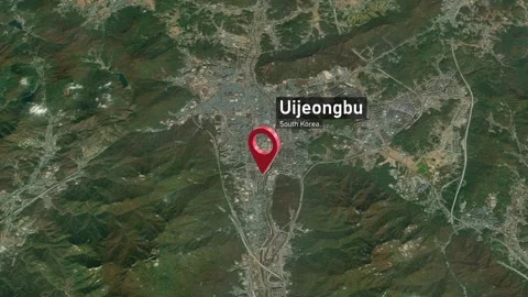 Uijeongbu City Map Zoom (South Korea) fr... | Stock Video | Pond5