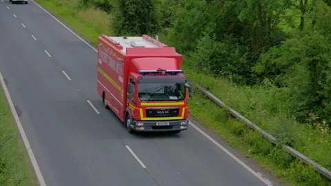 UK fire engine, incidence response unit... | Stock Video | Pond5
