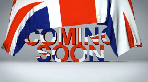 Uk Flag lifts to reveal Coming Soon text... | Stock Video | Pond5