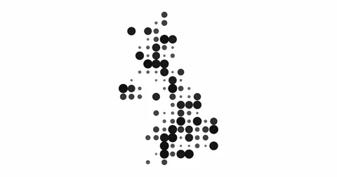 UK Map Animation With Generative Dots | Stock Video | Pond5