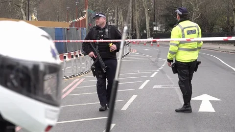 UK March 2019 - An armed police officer ... | Stock Video | Pond5