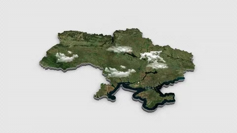 Ukraine 3D Country Map Animation Transpa... | Stock Video | Pond5