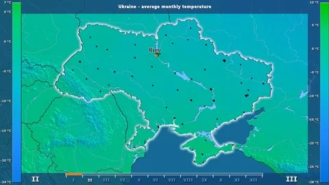 Ukraine - average temperature, English l... | Stock Video | Pond5
