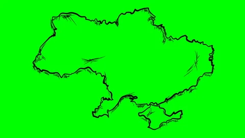 Ukraine drawing outline map green screen... | Stock Video | Pond5
