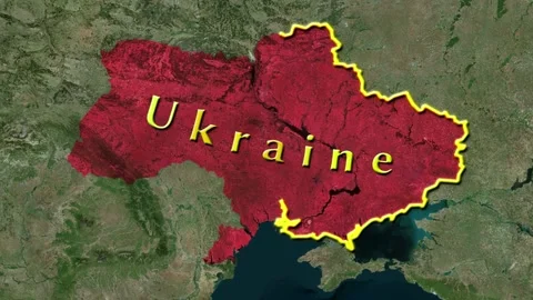 Ukraine Map | 3D -- 4K ( Ariel View ) | Stock Video | Pond5