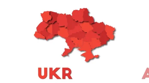 Ukraine map showing regions. Animated co... | Stock Video | Pond5